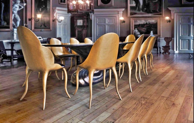 New Design Chair in Aged Gold Color For Sale at 1stDibs