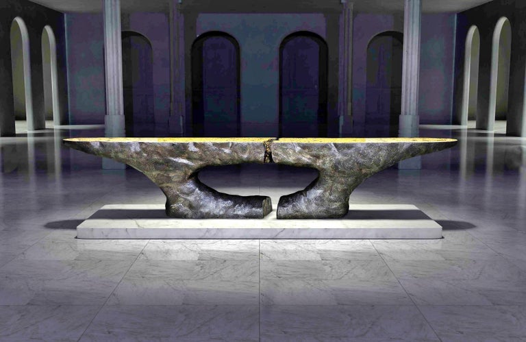 New Design Console in Resin Finished and Textured in "Vulcanic Rock ...