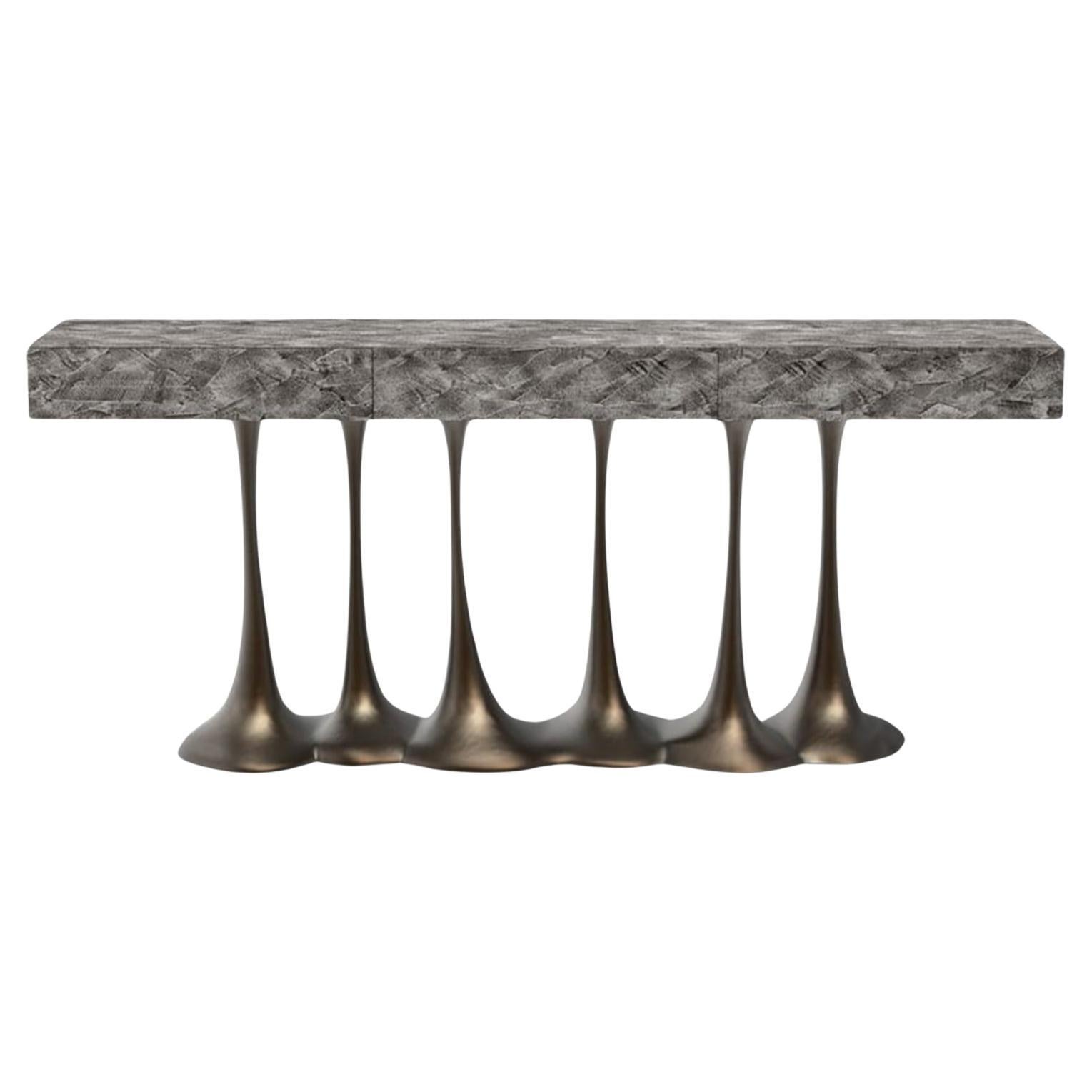 New Design Console in Wood finished in White High Gloss For Sale at 1stDibs