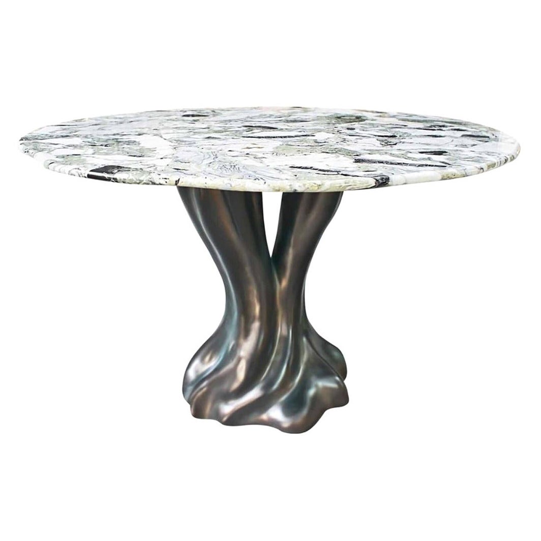 New Design Dining Table in Jade Marble 4 / 6 Persons For Sale at 1stDibs