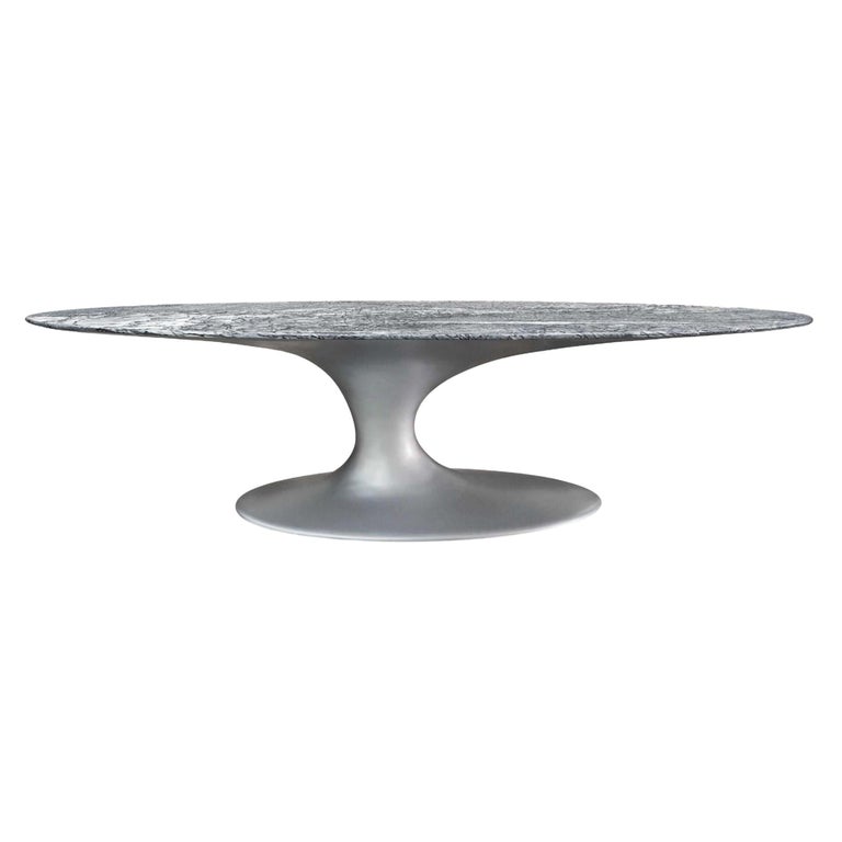New Design Silver Marble Dining Table in Resin For Sale at 1stDibs