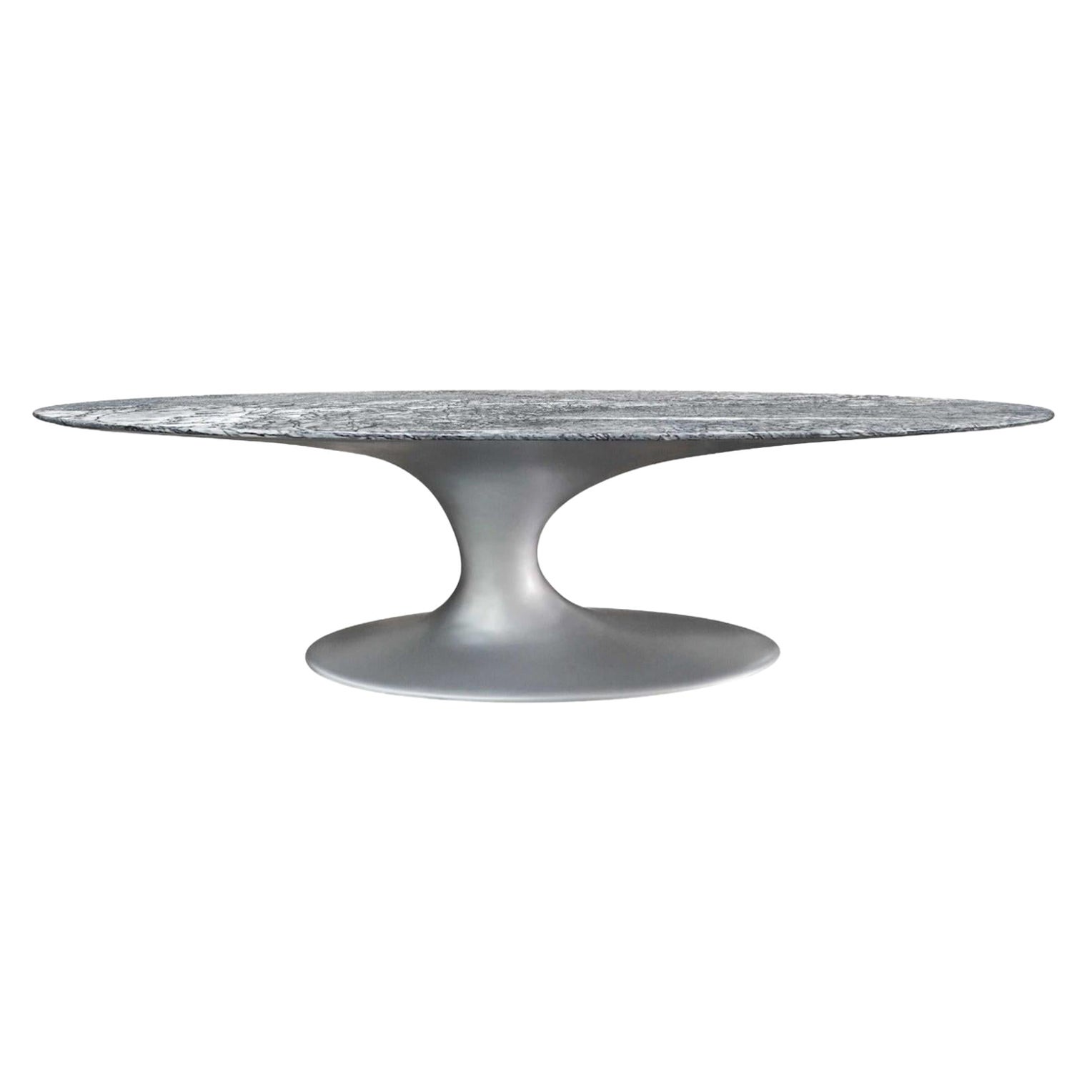 New Design Silver Marble Dining Table in Resin For Sale at 1stDibs