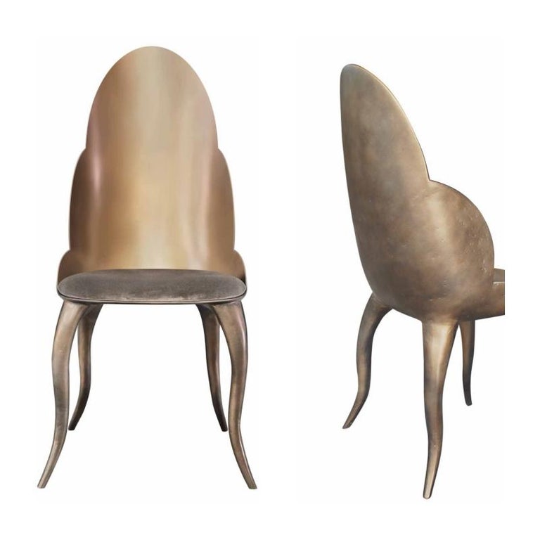 New Design Taller Chair in Aged Gold Color For Sale at 1stDibs