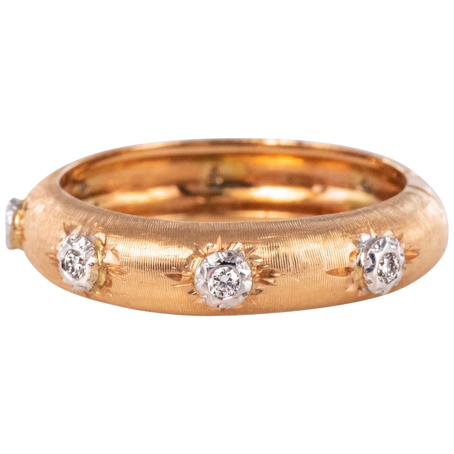 Diamonds, 18 Karat Rose Gold Band Ring For Sale at 1stDibs