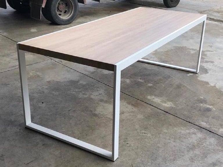 New Dining Table for Indoor and Outdoor in White Iron Structure with ...