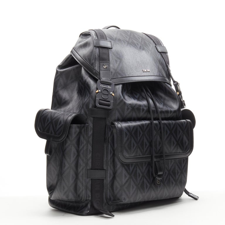 new DIOR 2022 HIt The Road black CD Diamond canvas logo backpack For ...