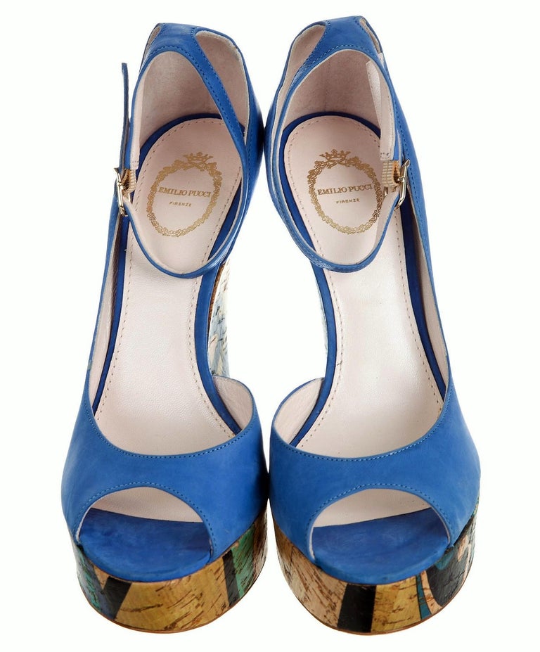 New Emilio Pucci Runway Pumps Heels Wedges Sz 37 For Sale at 1stdibs