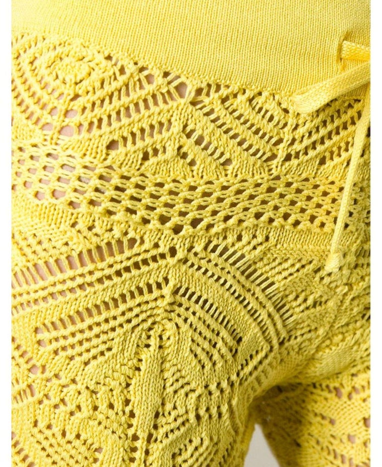 NEW Emilio Pucci Yellow Crochet Knit Shorts Hot Pants S For Sale at 1stDibs