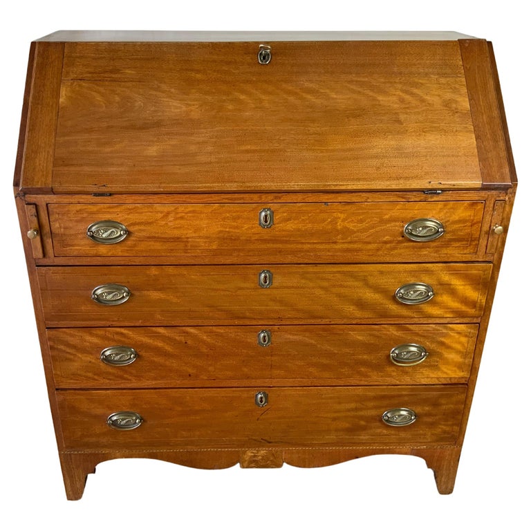 New England Birch Slant Front Desk For Sale at 1stDibs