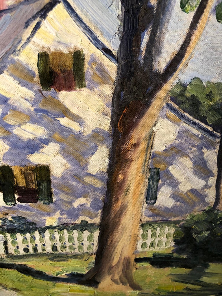 New England Summer Home Painting For Sale at 1stDibs