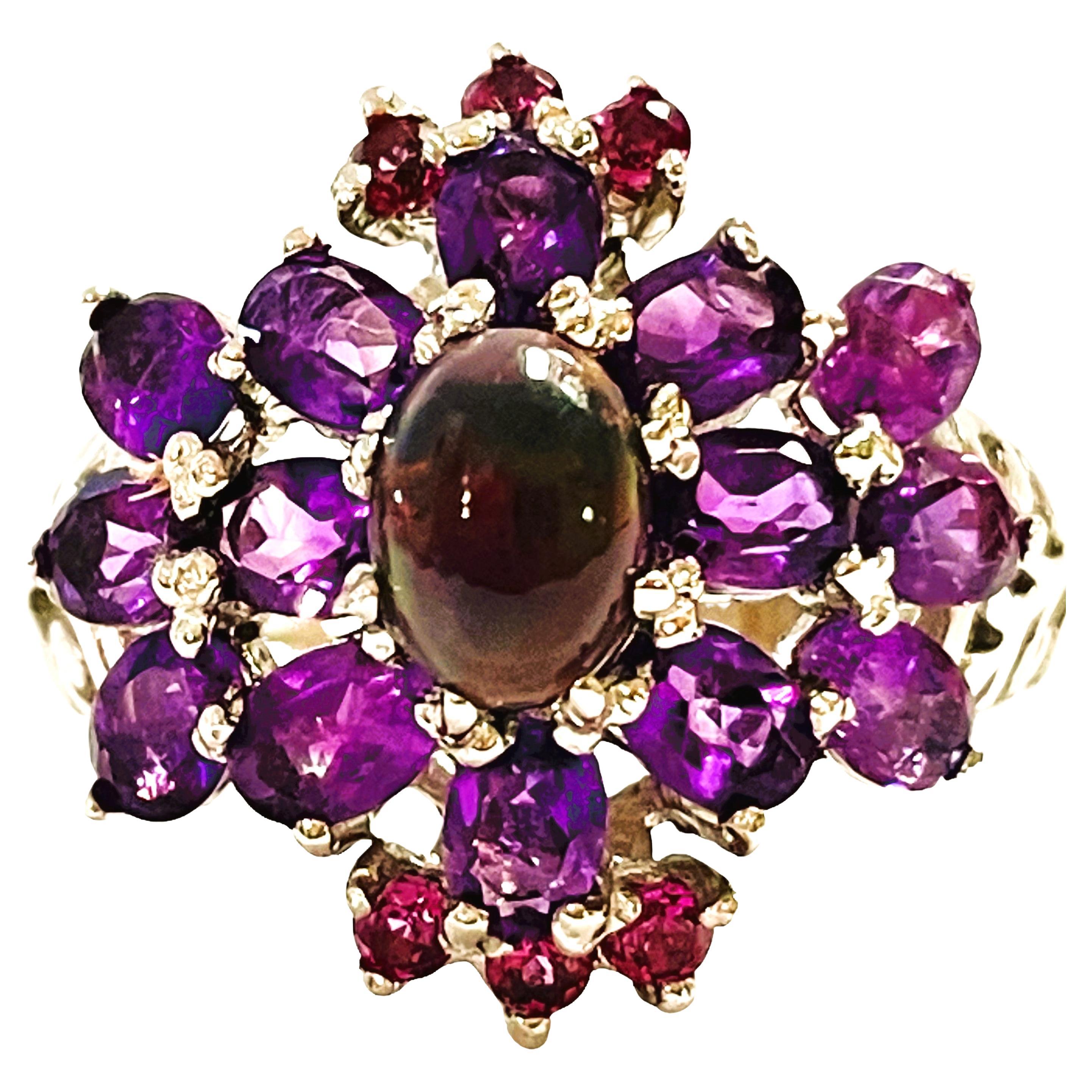 New Ethiopia Black Opal, Purp Amethyst, Pink Rhodolite Wgold Plate ...