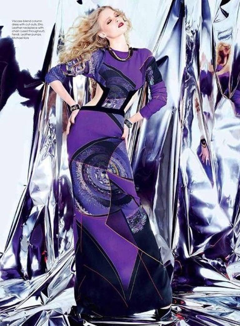 New ETRO AD Campaign RUNWAY Purple Gown CUTOUT Open Back It 40 - US 4 ...