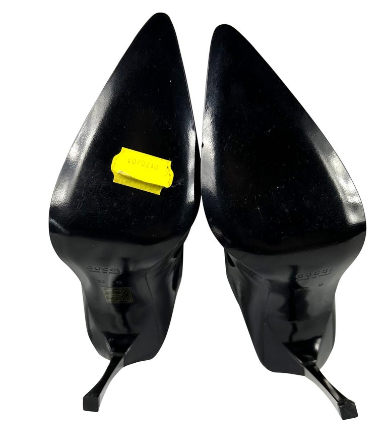 NEW F/W 1997 Gucci by Tom Ford Ad Runway Black Patent Leather Heel ...