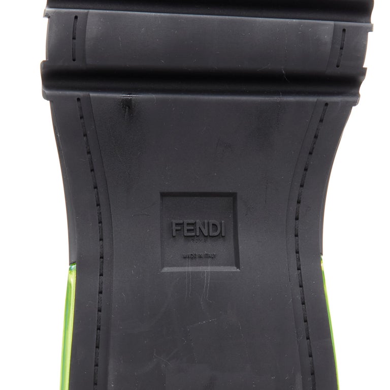 new FENDI 2019 black knit neon yellow air sole low runner sneaker 7E1234 EU44 For Sale at 1stDibs