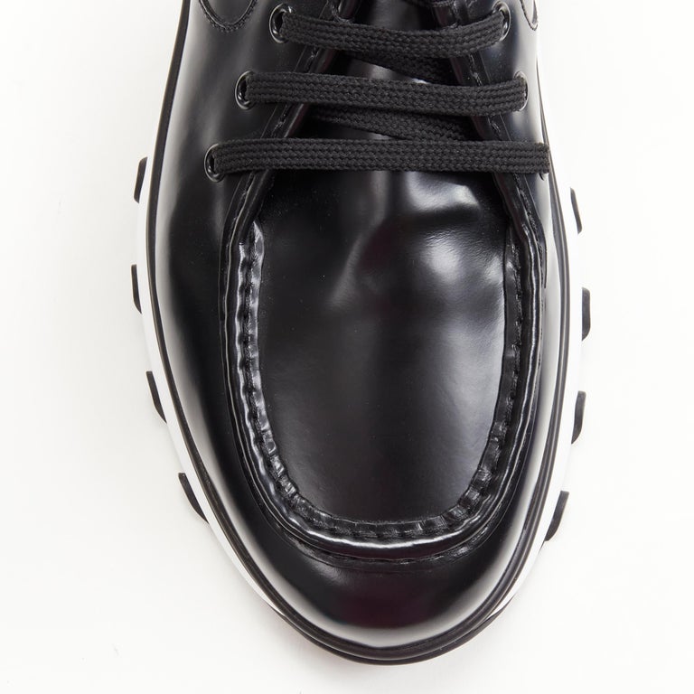 new FENDI 7L1255 black leather FF Zucca sneaker sole ankle boots UK10 EU44 For Sale at 1stDibs