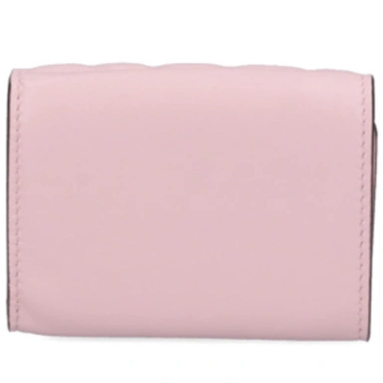 NEW Fendi Candy Pink Baguette Micro FF Monogram Leather Trifold Wallet ...