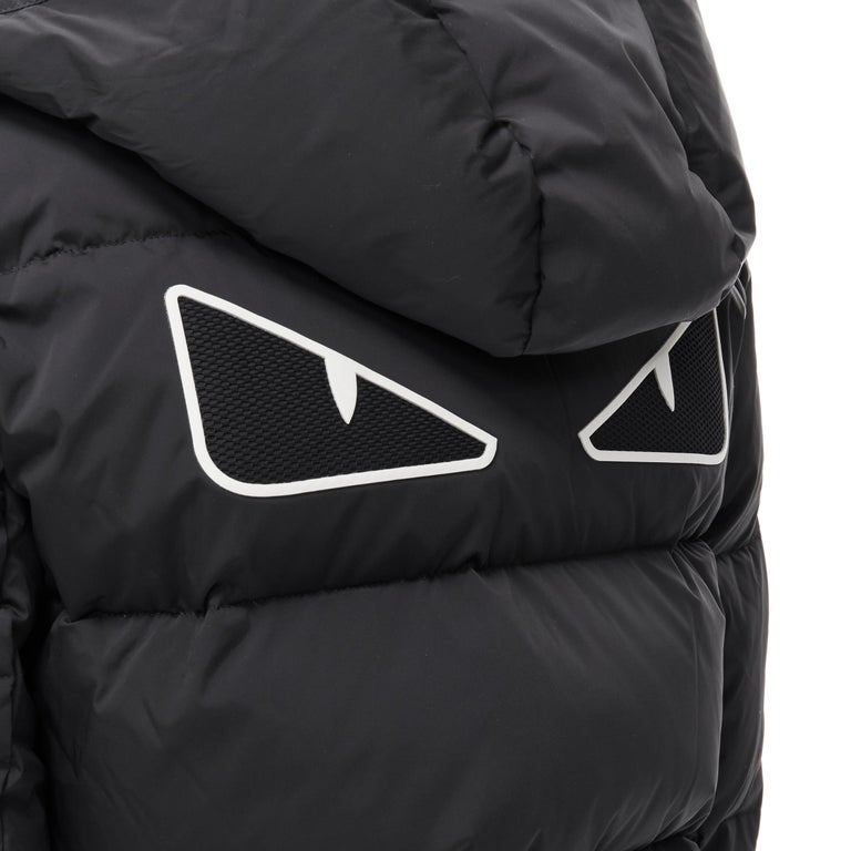 new FENDI Monster Bug Eye black nylon goose down puffer jacket IT50 L at 1stDibs
