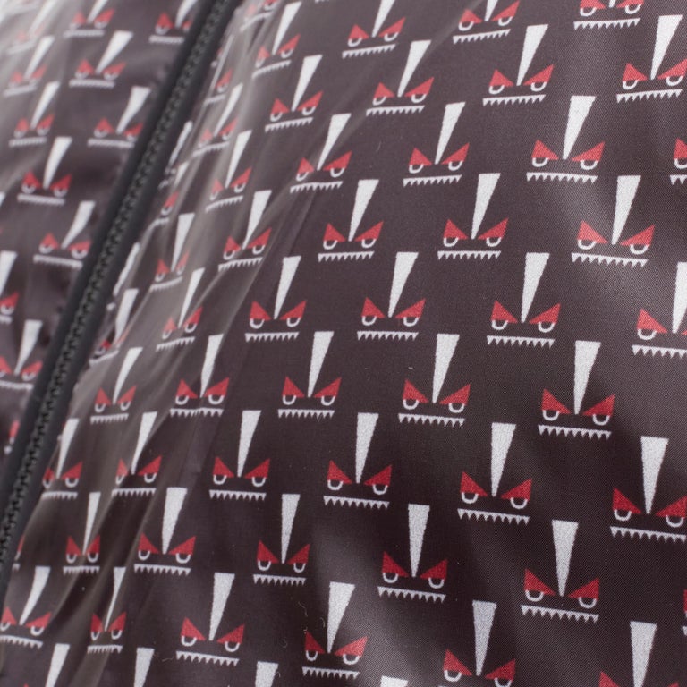 new FENDI Reversible black Monster Bug Eye nylon goose down puffer jacket EU48 M For Sale at 1stDibs