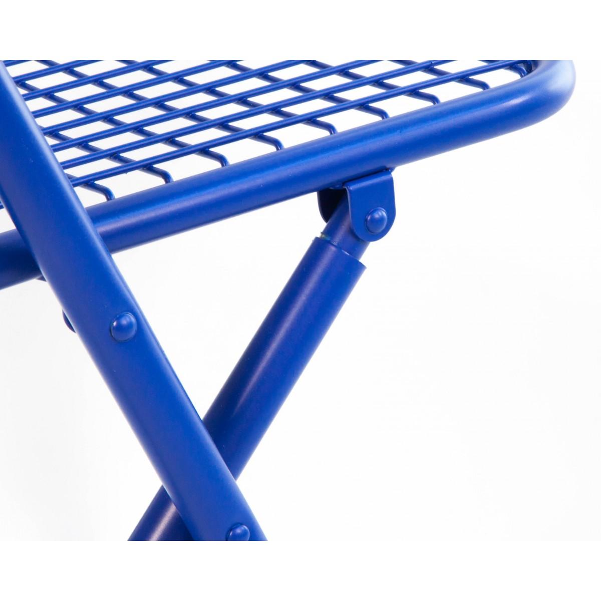 New Folding Iron Chair Blue 5002 by Houtique For Sale at 1stDibs