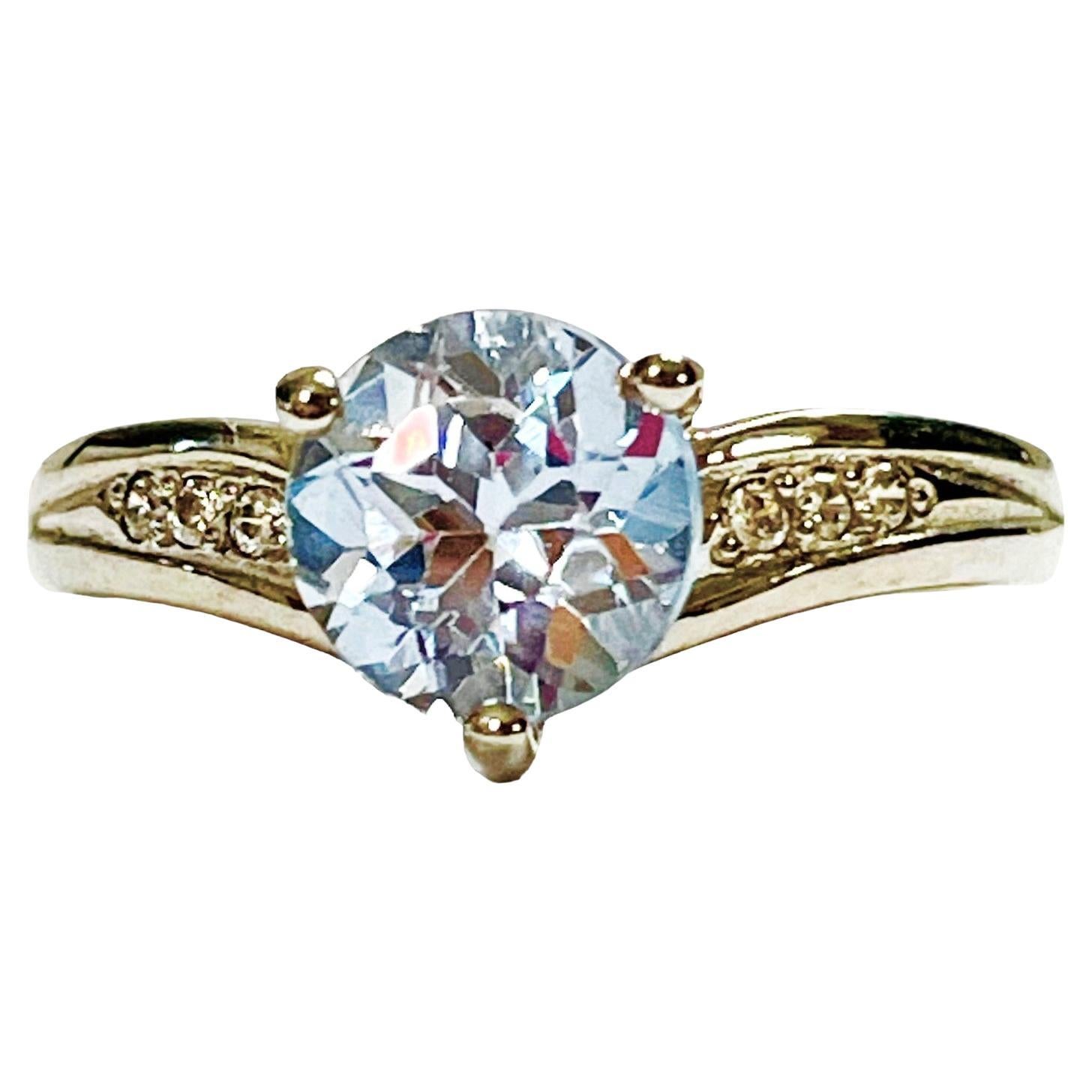 New Free of Inclusions Santa Marie Aqua and White Sapphire Sterling ...