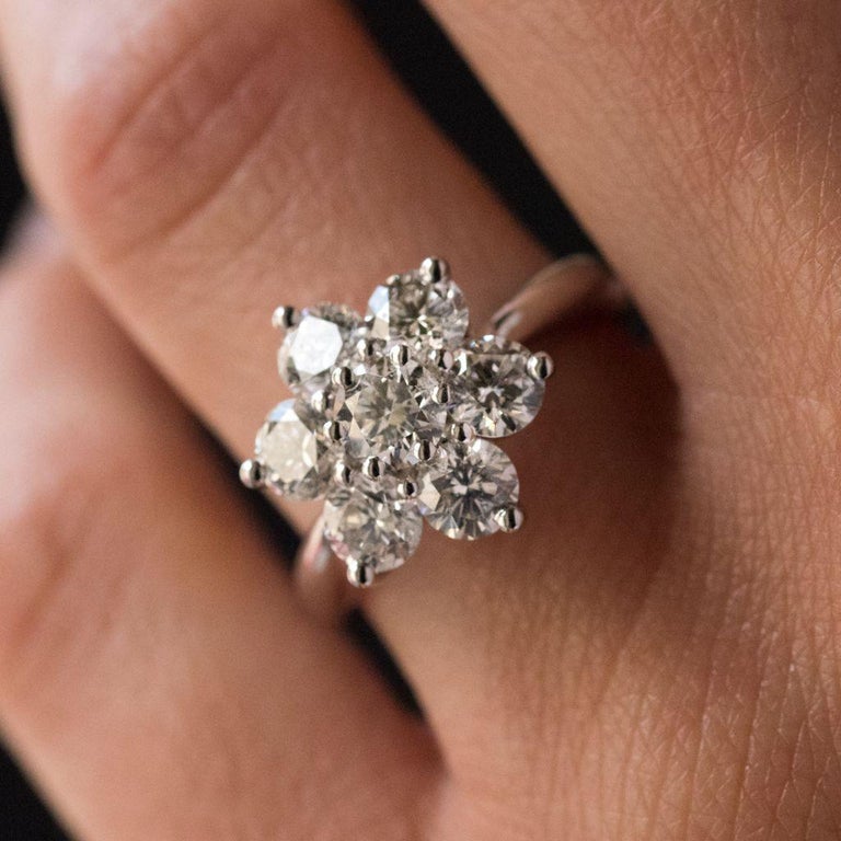 New French Diamond Platinum Engagement Ring at 1stDibs | french diamond ...