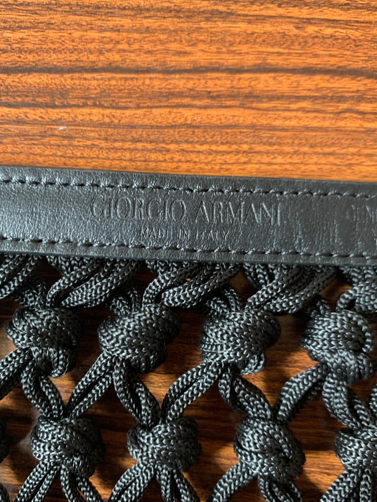 New Giorgio Armani Black Leather and Fringe Belt at 1stDibs | giorgio ...