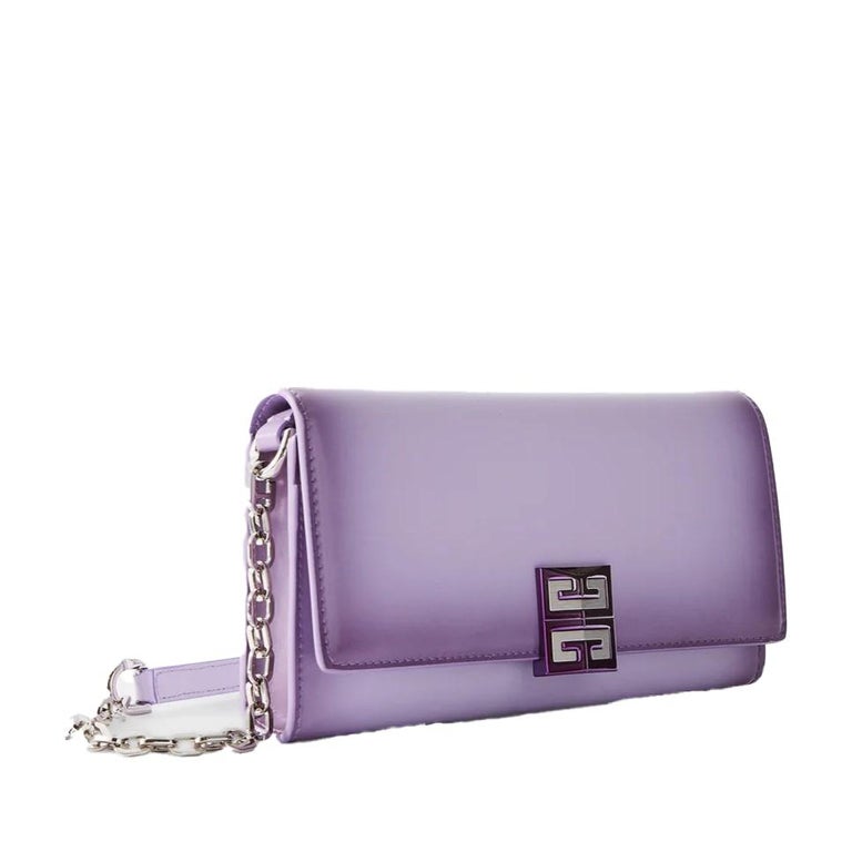 New Givenchy Purple 4G Leather Wallet on Chain Crossbody Bag For Sale ...