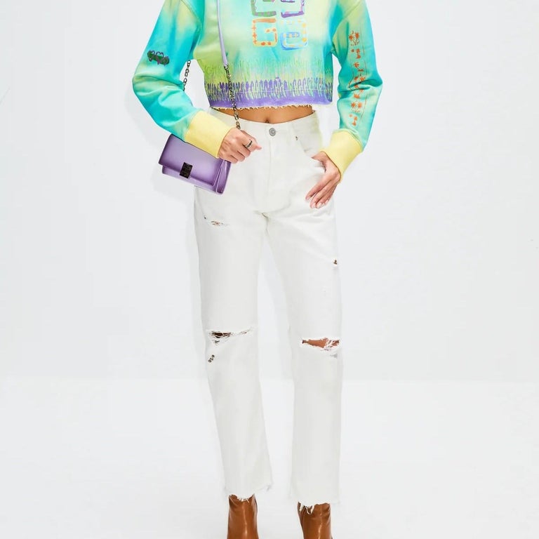 New Givenchy Purple 4G Leather Wallet on Chain Crossbody Bag For Sale ...