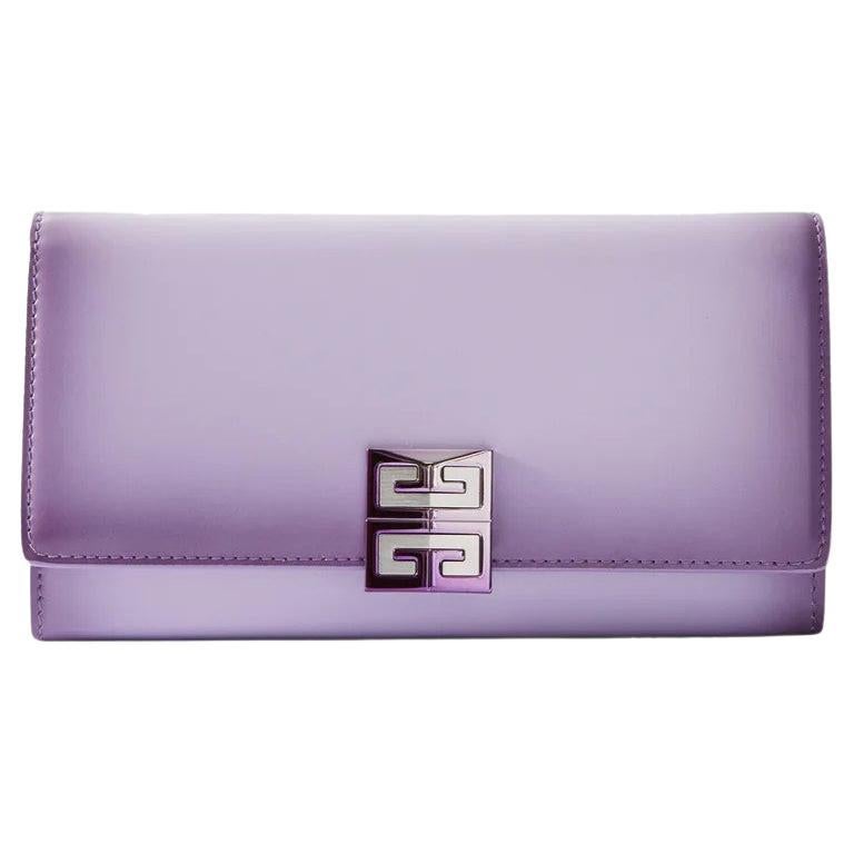 New Givenchy Purple 4G Leather Wallet on Chain Crossbody Bag For Sale ...