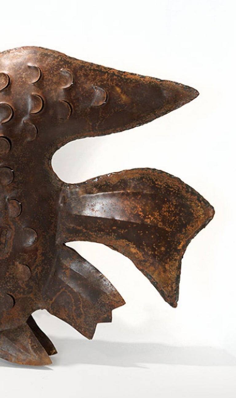 New Brown Decorative Metal Fish Sculpture For Sale at 1stDibs