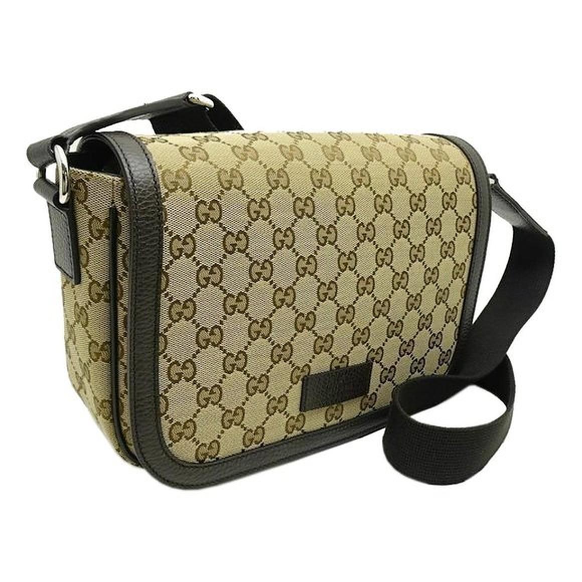 NEW Gucci Beige Brown GG Guccissima Monogram Canvas Crossbody Messenger ...