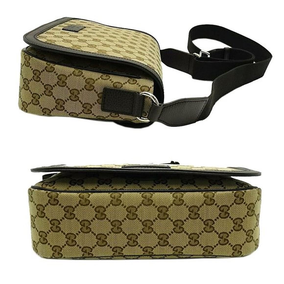 NEW Gucci Beige Brown GG Guccissima Monogram Canvas Crossbody Messenger ...