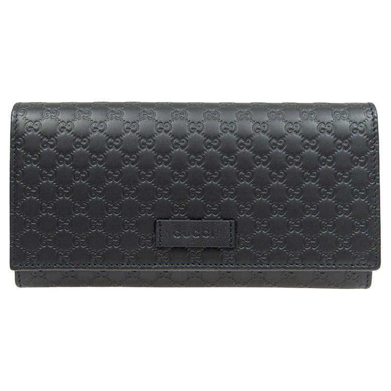 NEW Gucci Black GG Guccissima Monogram Leather Long Wallet Clutch Bag ...