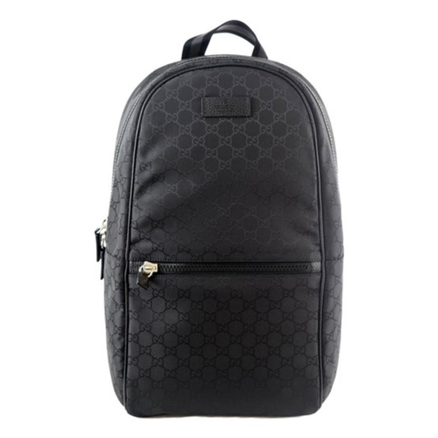 NEW Gucci Black GG Guccissima Slim Nylon Backpack Rucksack Travel Bag ...
