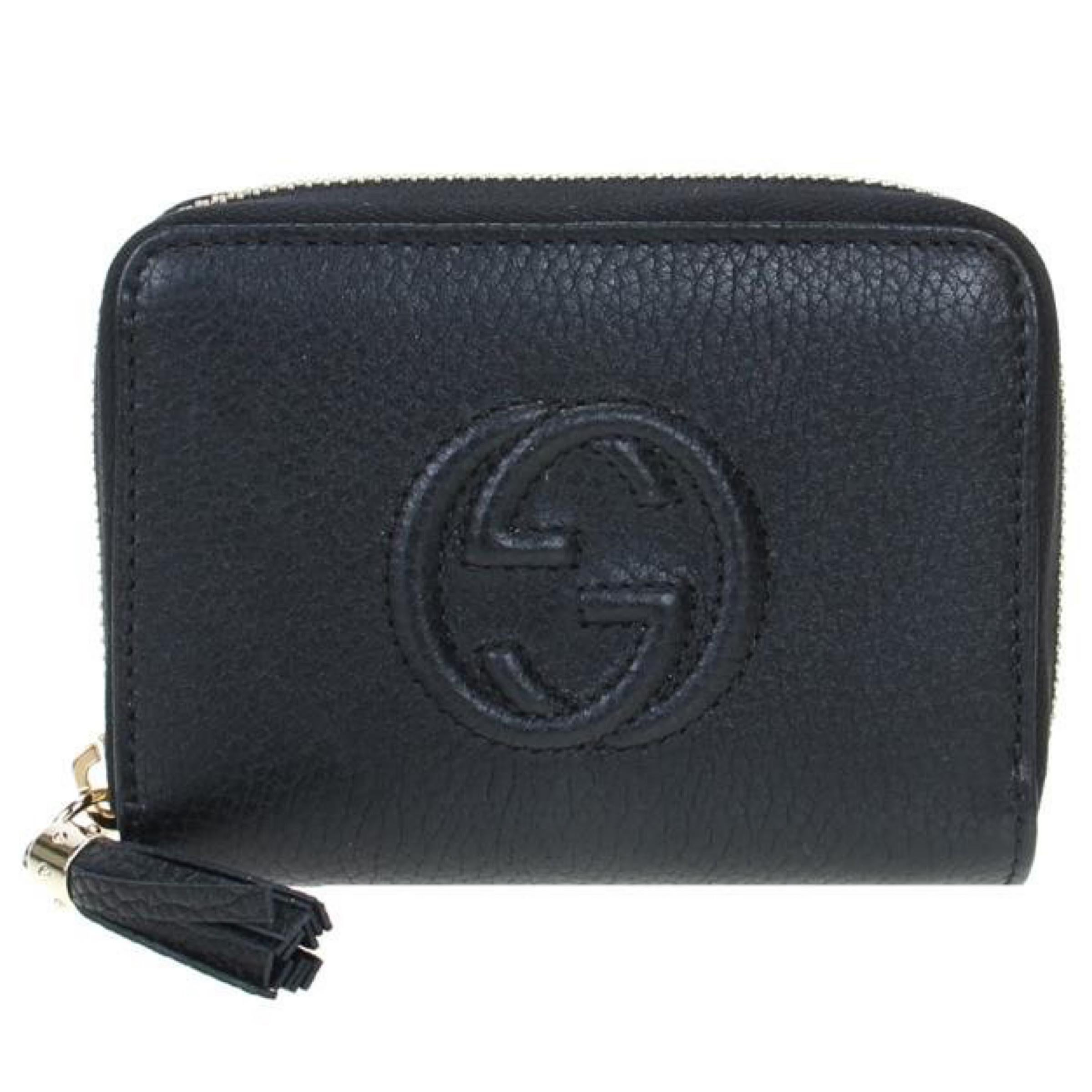 New Gucci Black Leather Soho Small Coin Purse Wallet For Sale at 1stDibs
