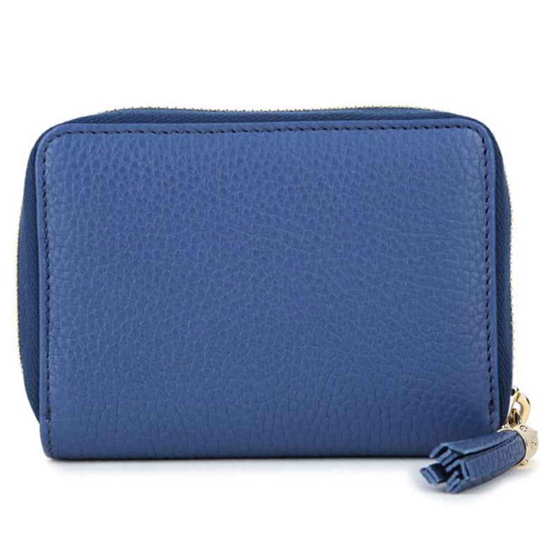 NEW Gucci Blue Soho Small Leather Coin Purse Wallet For Sale at 1stDibs