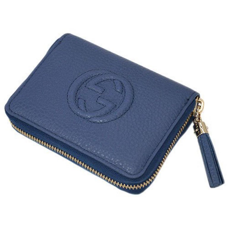 NEW Gucci Blue Soho Small Leather Coin Purse Wallet For Sale at 1stDibs