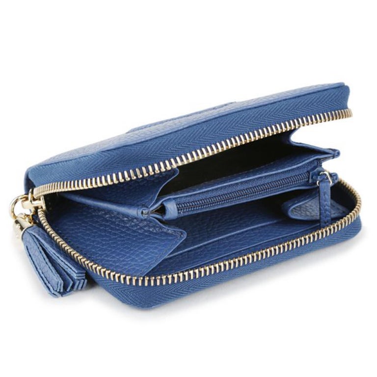 NEW Gucci Blue Soho Small Leather Coin Purse Wallet For Sale at 1stDibs