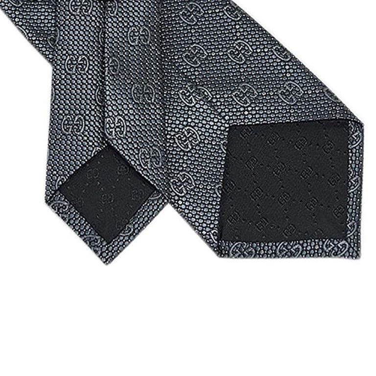NEW Gucci Gray Monogram GG Silk Neck Tie For Sale at 1stDibs