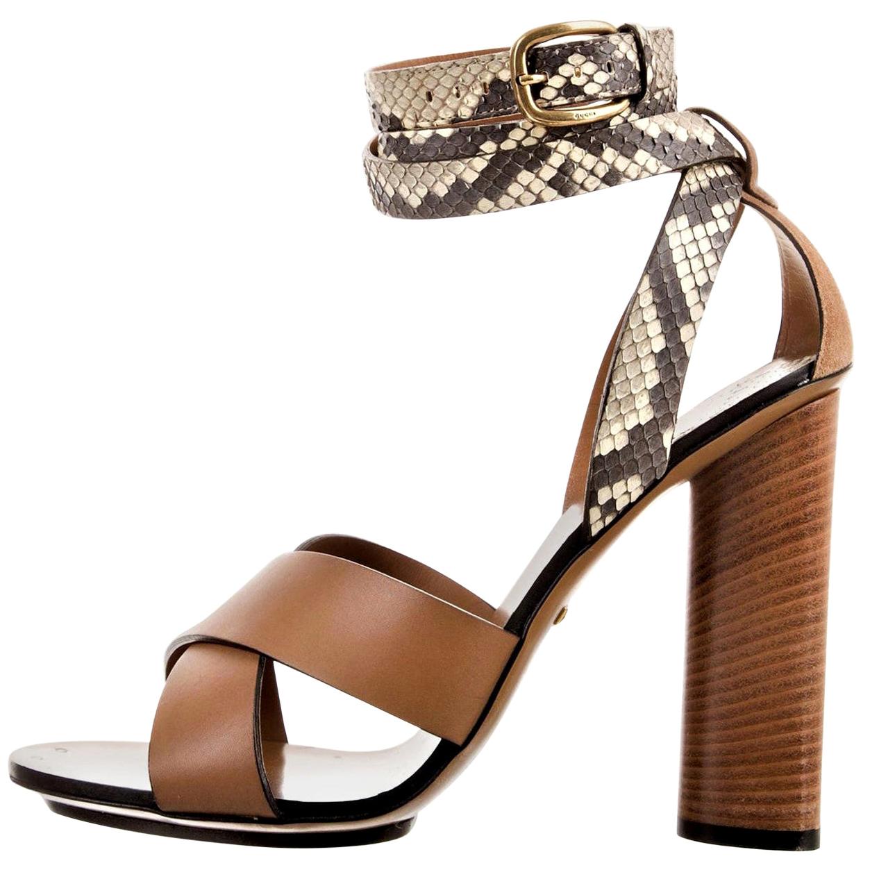 New Gucci New Midnight Green Python Mule Heels Sz 38.5 at 1stDibs ...