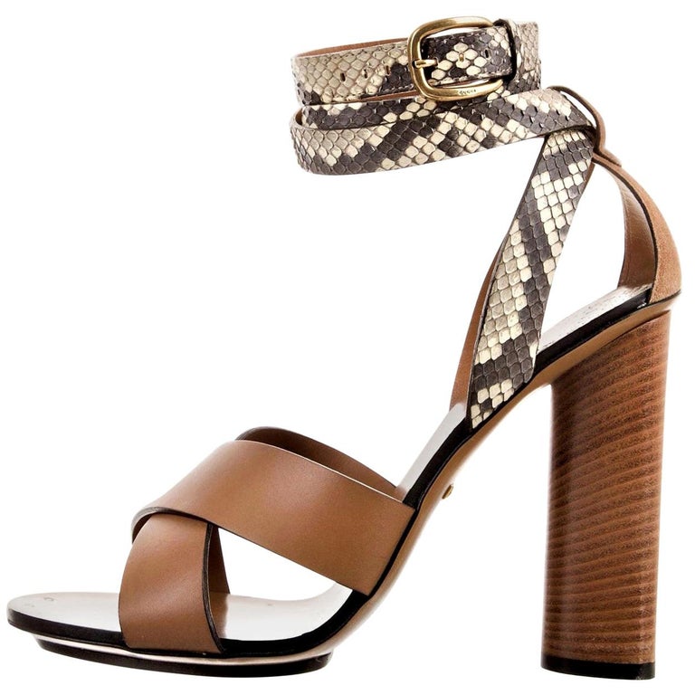 New Gucci Lykke Li Python Print Spring 2015 Runway Pumps Heels Sz 36 ...