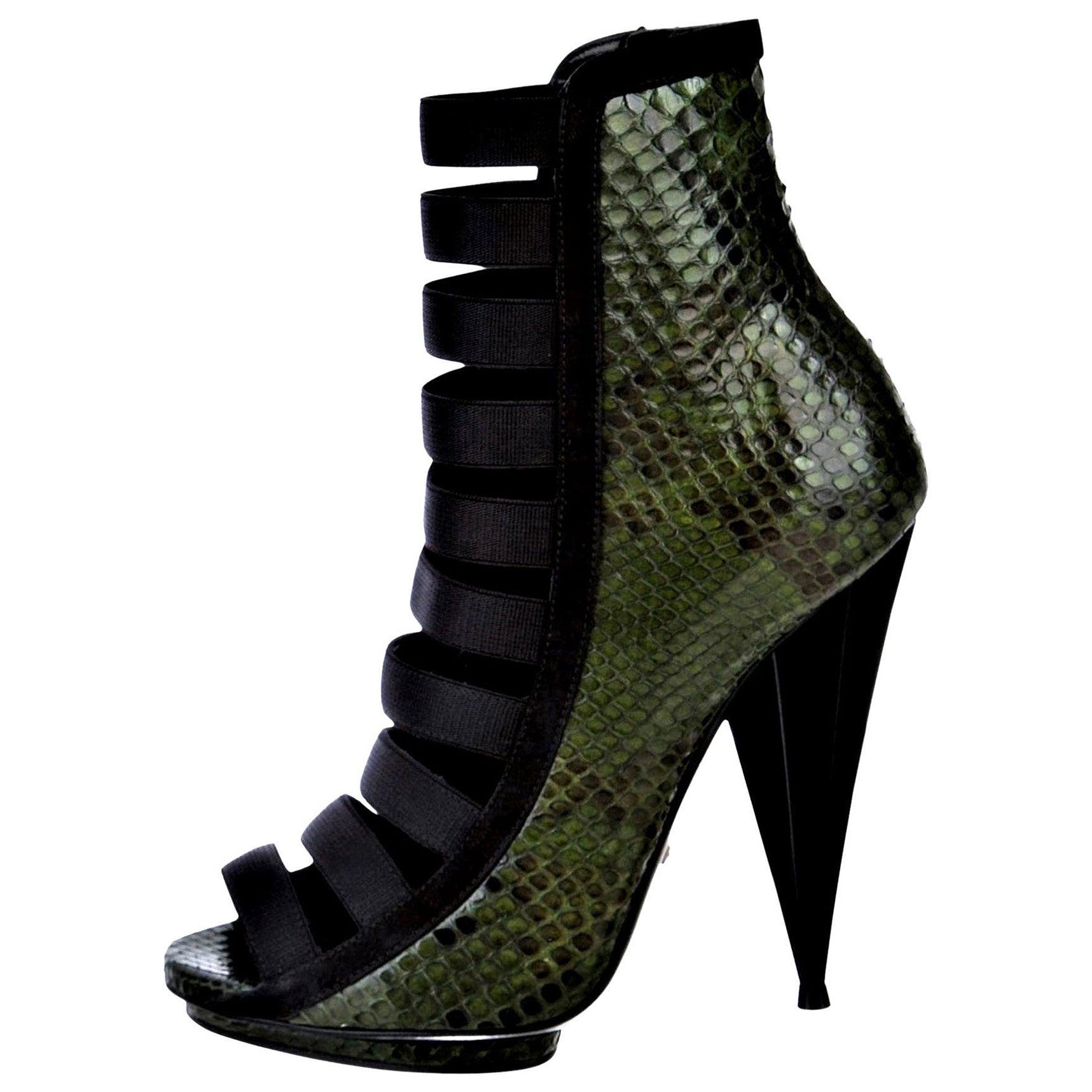 Gucci Webby Quilted Leather Snake-Heel Mule Sandals Size 41 at 1stDibs ...