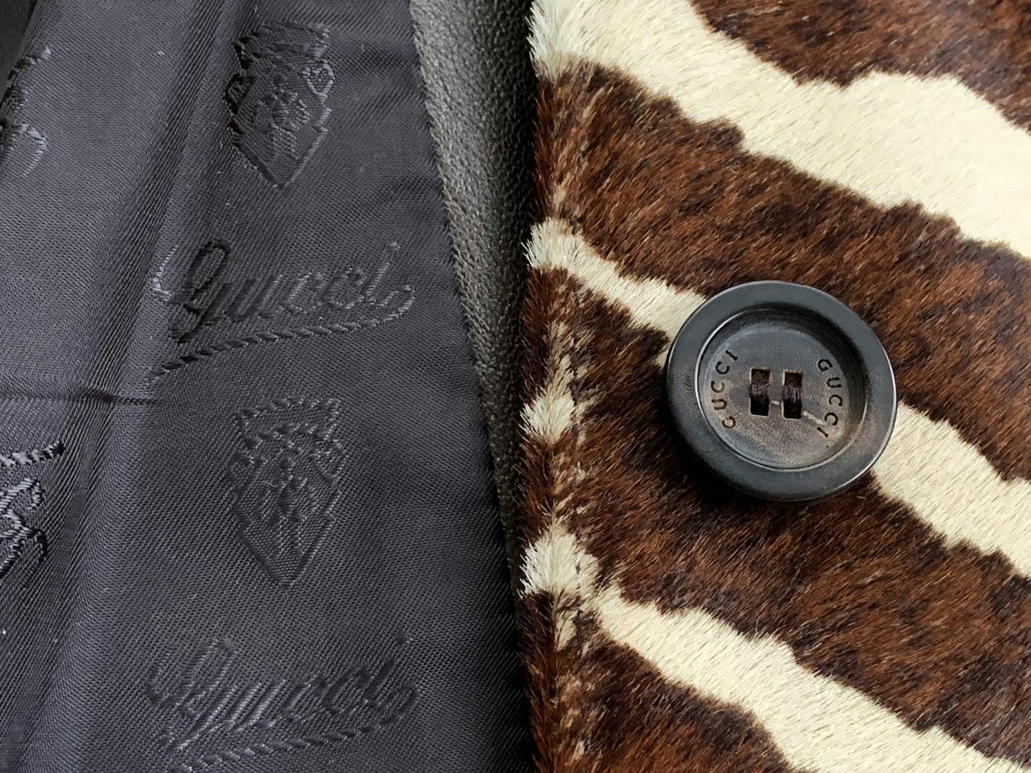 New Gucci S S 2006 Collection Leather Fur Bamboo Detail Belt Coat It
