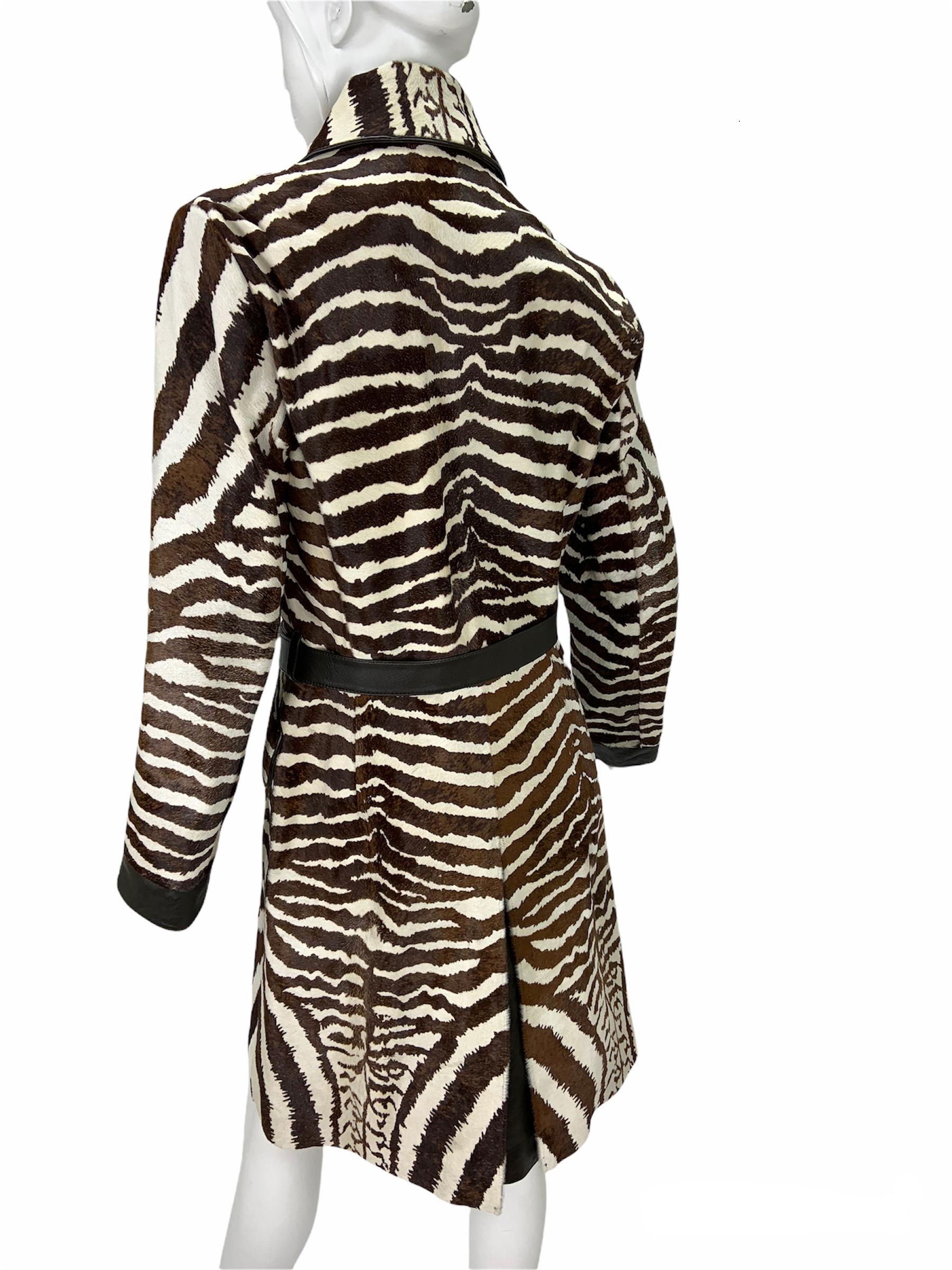 New Gucci S S 2006 Collection Leather Fur Bamboo Detail Belt Coat It