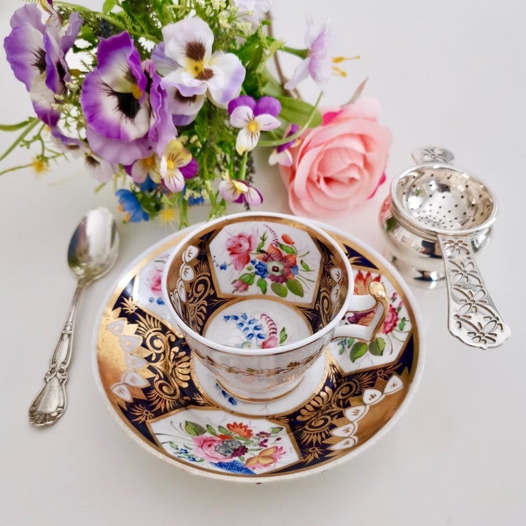 New Hall Coffee Cup and Saucer, Pattern 2101, circa 1815 at 1stDibs