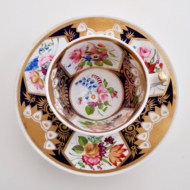 New Hall Coffee Cup and Saucer, Pattern 2101, circa 1815 at 1stDibs