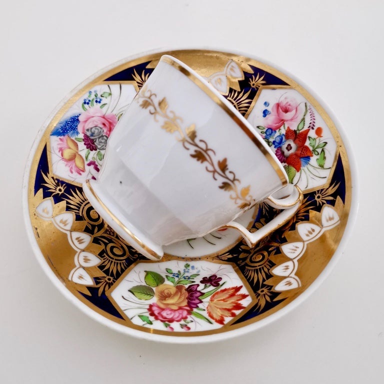 New Hall Coffee Cup and Saucer, Pattern 2101, circa 1815 at 1stDibs