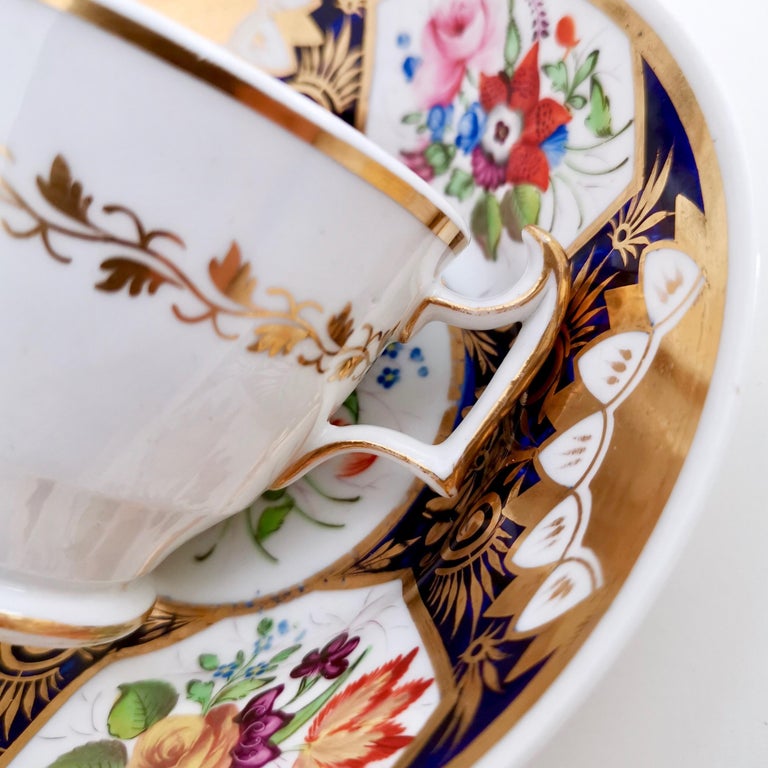 New Hall Coffee Cup and Saucer, Pattern 2101, circa 1815 at 1stDibs