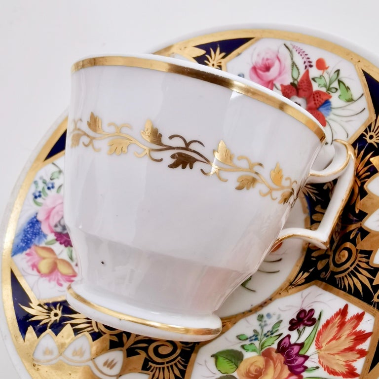 New Hall Coffee Cup and Saucer, Pattern 2101, circa 1815 at 1stDibs