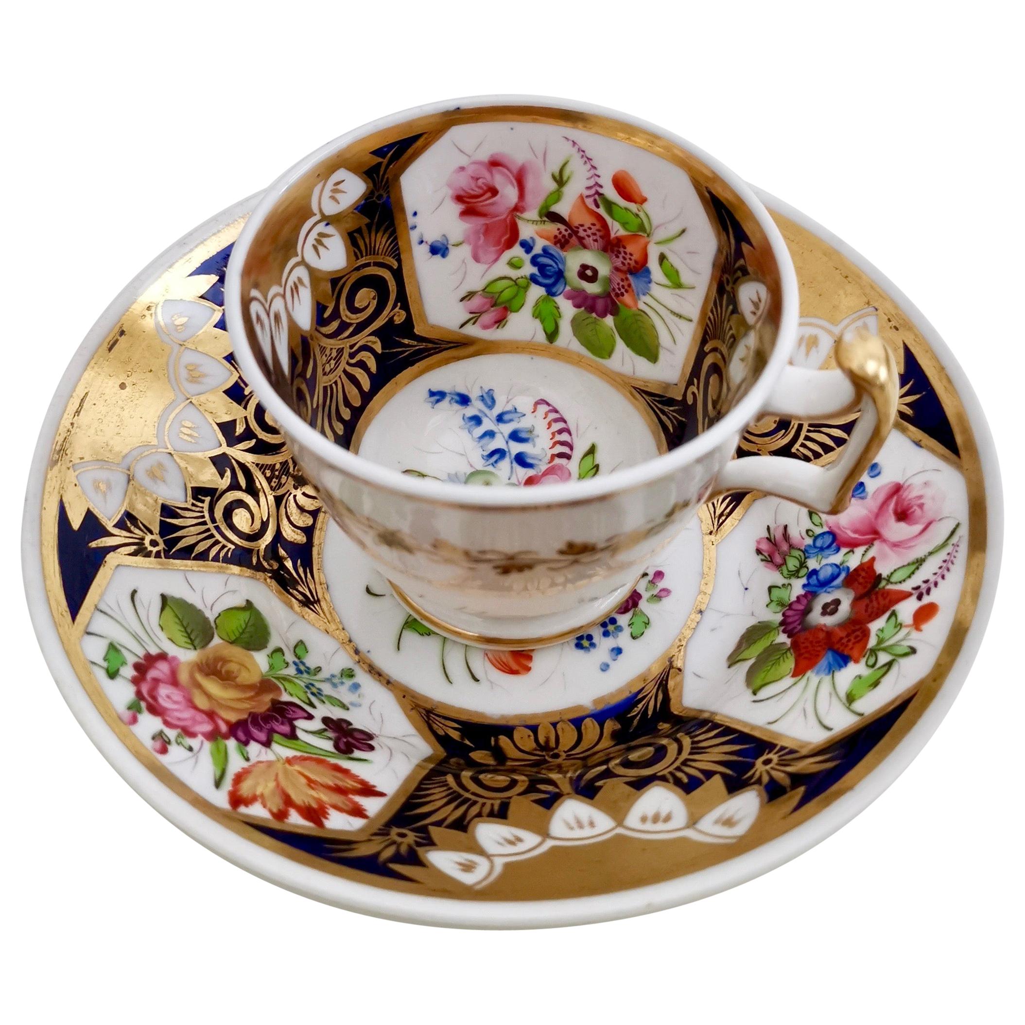 New Hall Coffee Cup and Saucer, Pattern 2101, circa 1815 at 1stDibs